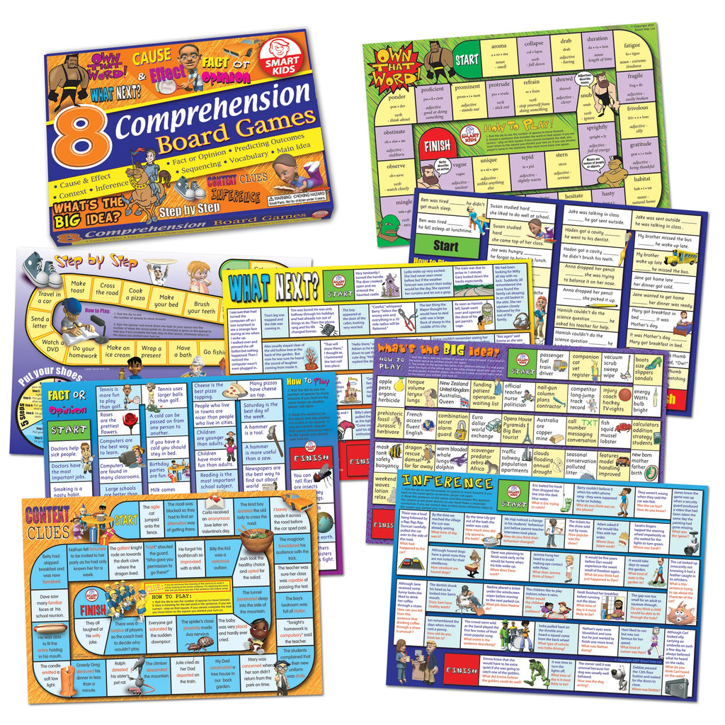 Reading Comprehension Board Games – Set of 8 (Level 1)