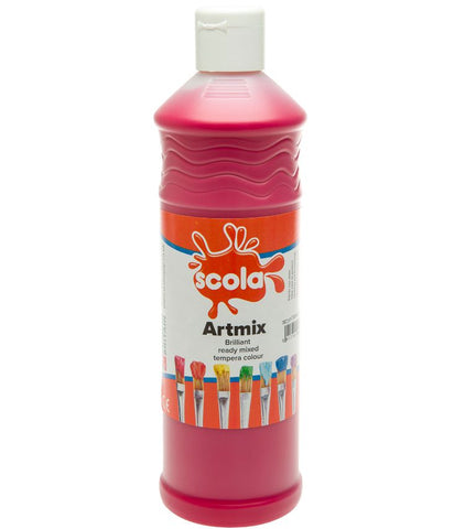 Red Kids Paint Scola Artmix Poster Paint, 600 Ml, Red Black Paint